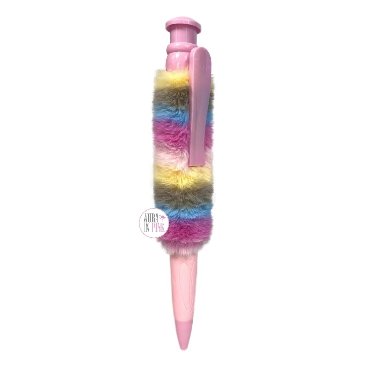 Aura In Pink Jumbo Pastel Rainbow Faux Fur Pens - Pink & Lilac – Aura ...