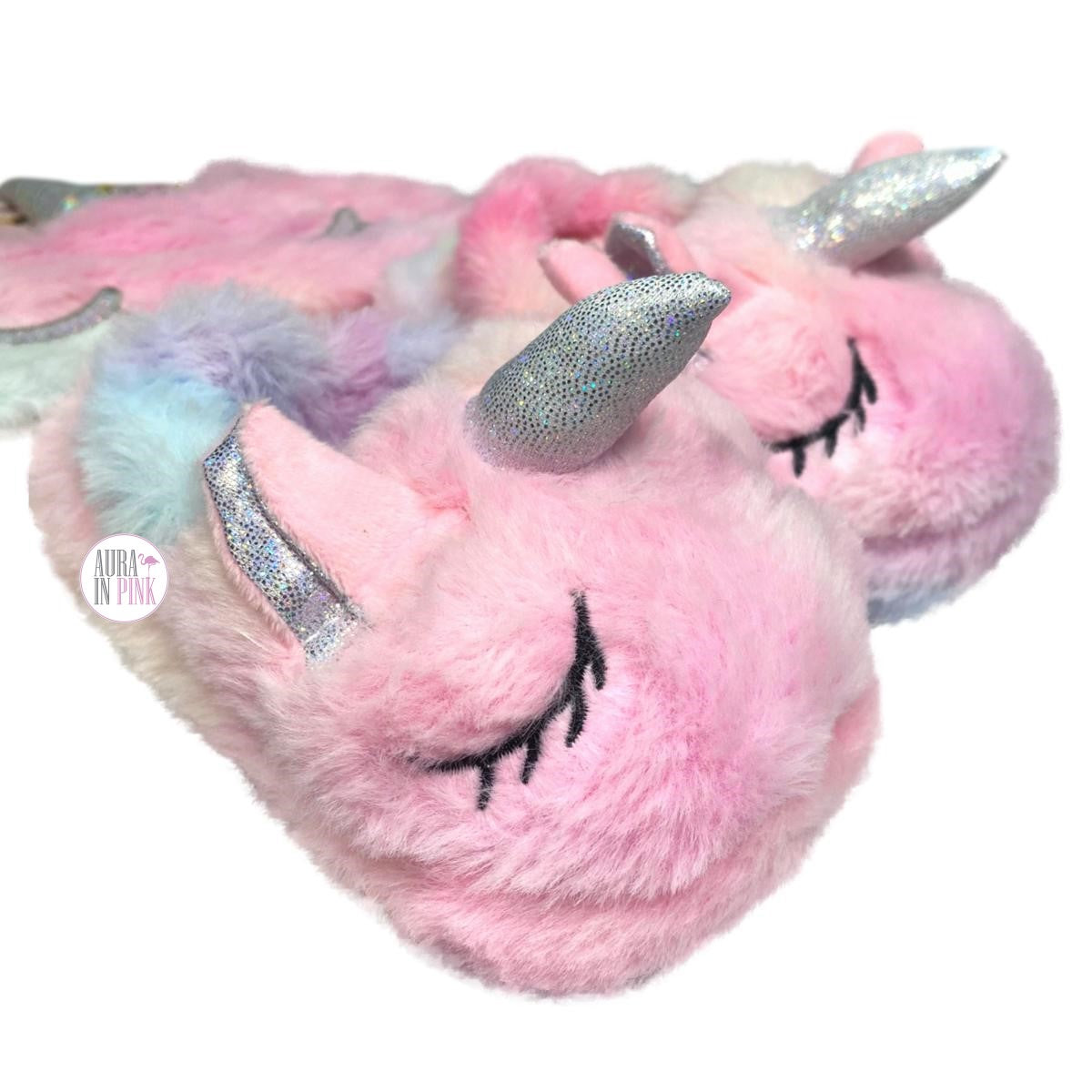 Danbar Global Magical Vibes Cotton Candy Faux Fur Plush Unicorn Sleep ...