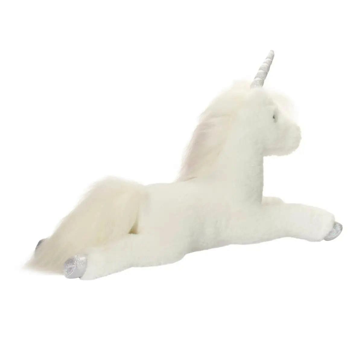 Douglas Cleo White & Iridescent Silver Soft Unicorn Plush – Aura In ...