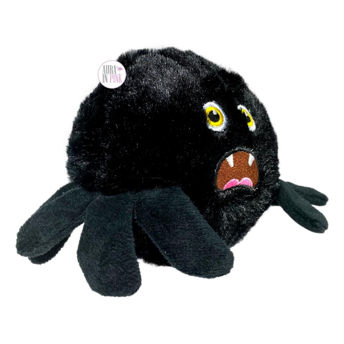 Giftable World Scared Black Spider Spiker Ball Squeaky Plush Dog Toy ...