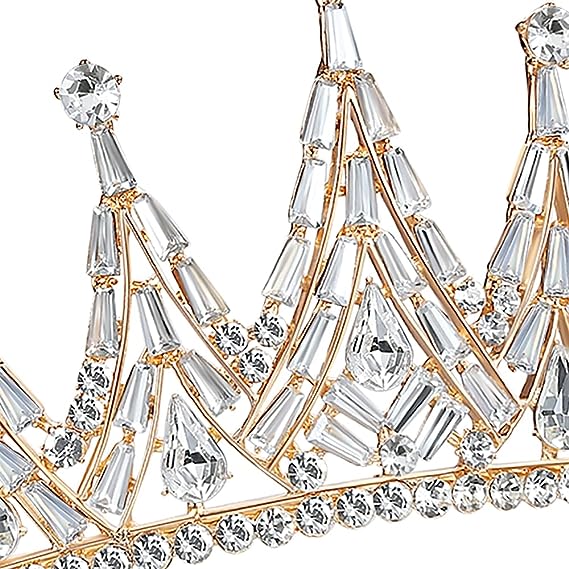 Aura In Pink Ladies Gold Grand Royal Rhinestone Crystal Bling Tiara ...