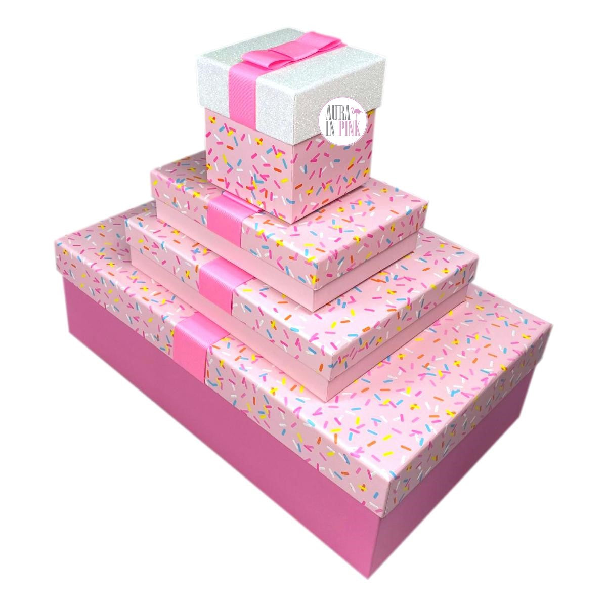 Lady Jayne Sweet Treats Pastel & Iridescent Confetti Pink Storage Gift ...