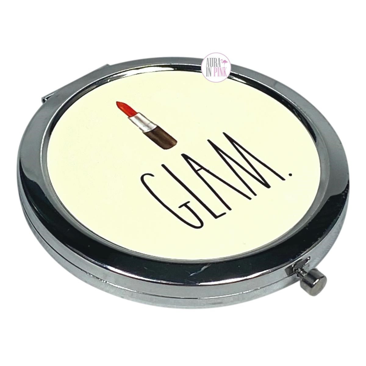 OCS Designs Rae Dunn Compact Mirrors - Lipstick Glam & Kiss Print Touc ...