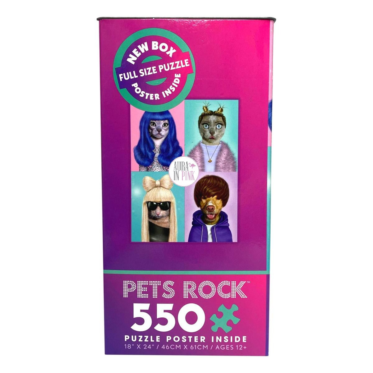 Ceaco Pets Rock Pop Stars 500 Piece Jigsaw Puzzle Poster – Aura In Pink ...
