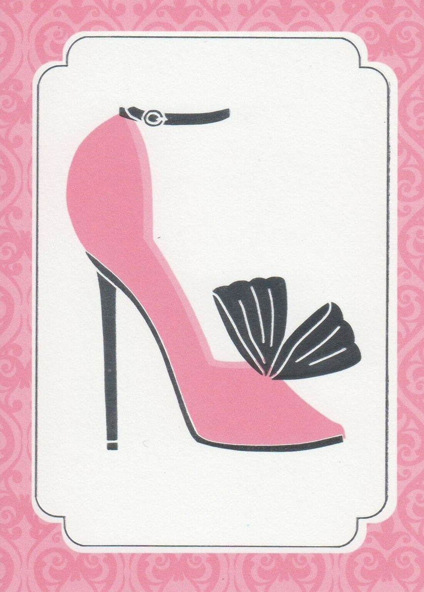 Hallmark Expressions Pink Stiletto High Heel Shoe 6-Pack Blank Cards w ...