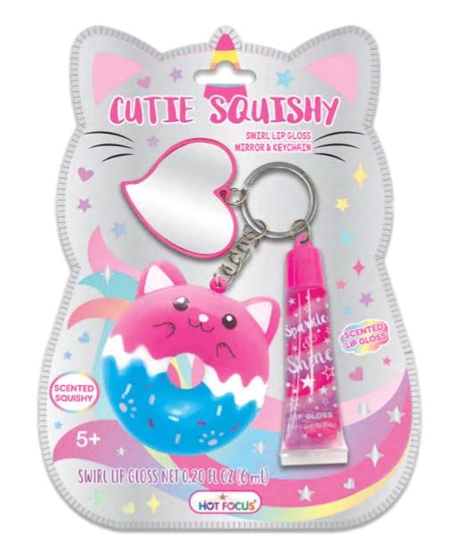 Hot Focus Cutie Squishy Scented Cat Donut Swirl Scented Lip Gloss Pink ...