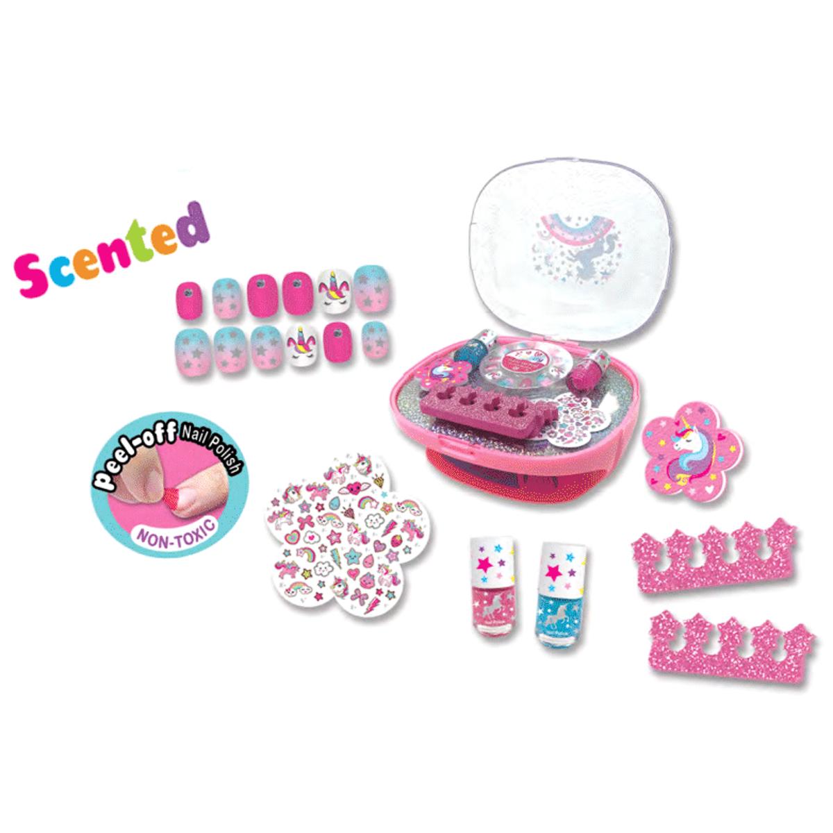 Hot Focus Unicorn Glitter Pink Nail Dryer Manicure Studio 19-Piece Set ...