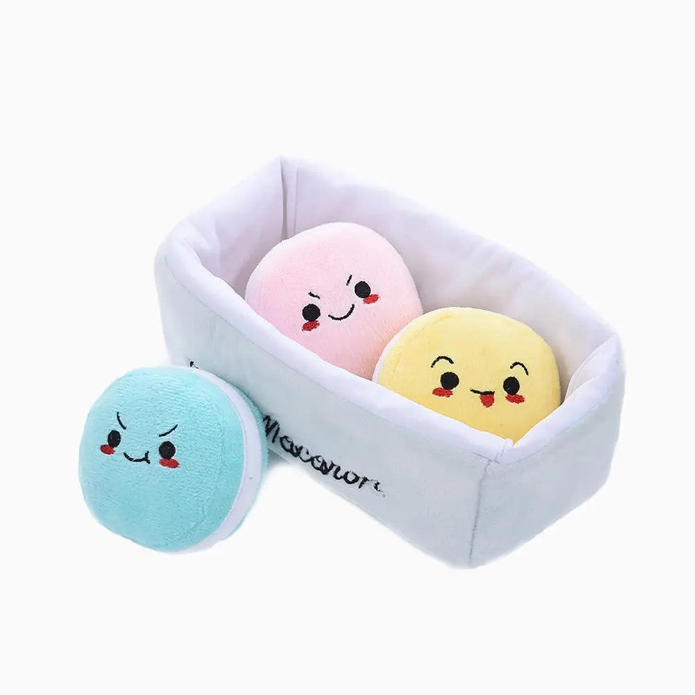 Hugsmart Pastel Pooch Macaron Trio In Box 4-Piece Squeaky Plush Dog To ...