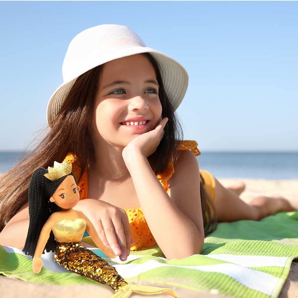 Linzy Plush Under The Sea Kristal Mermaid w/Reversible Metallic Gold ...