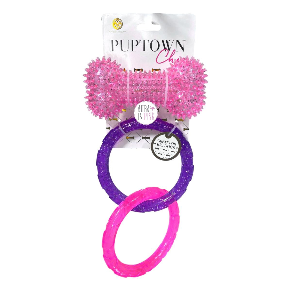 Macbeth Collection Puptown Chic Pink & Blue Glitter Bling Spikey Bones ...