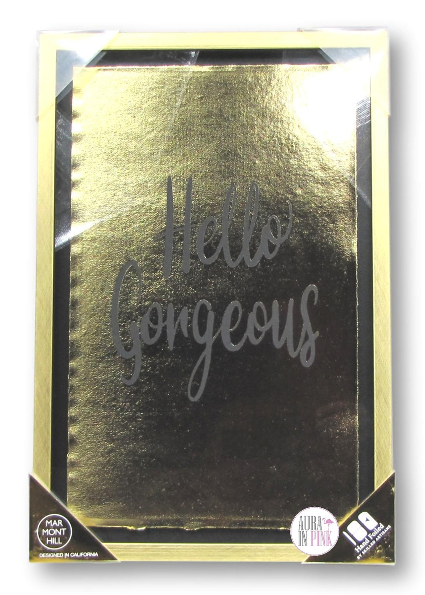 Marmont Hill Hello Gorgeous Gold Foiled Framed Art Print In Glass ...