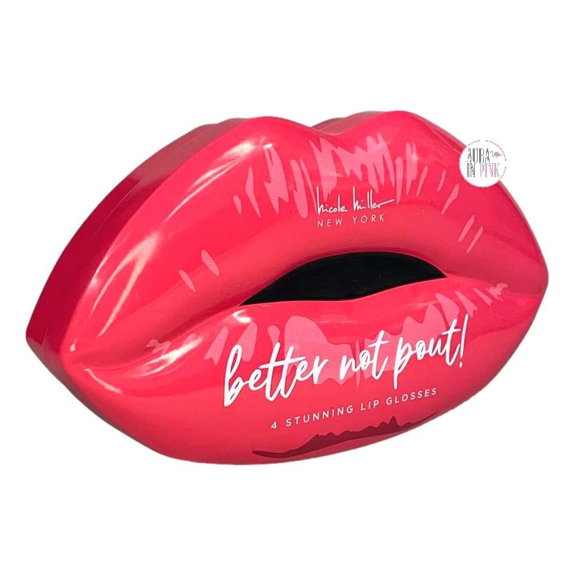 Nicole Miller New York Pink & Red Lips Tins Stunning Lip Gloss Collect ...