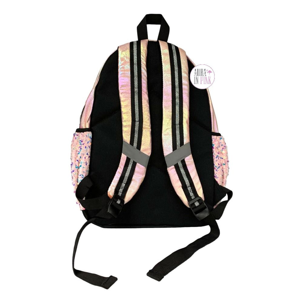 Rainbow Sugar Iridescent Pink/Purple Metallic & Sequin Backpacks w/Mat ...