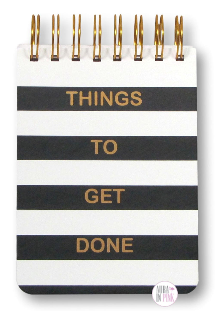 Striped Things To Get Done Petite Spiral Notepad – Aura In Pink Inc.