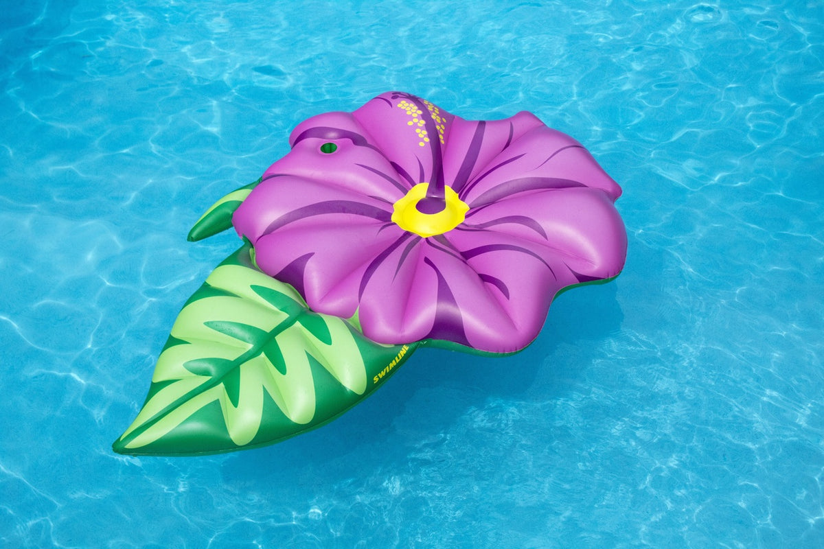 Swimline Giant Hibiscus Flower Inflatable Pool Float With Cupholder ...